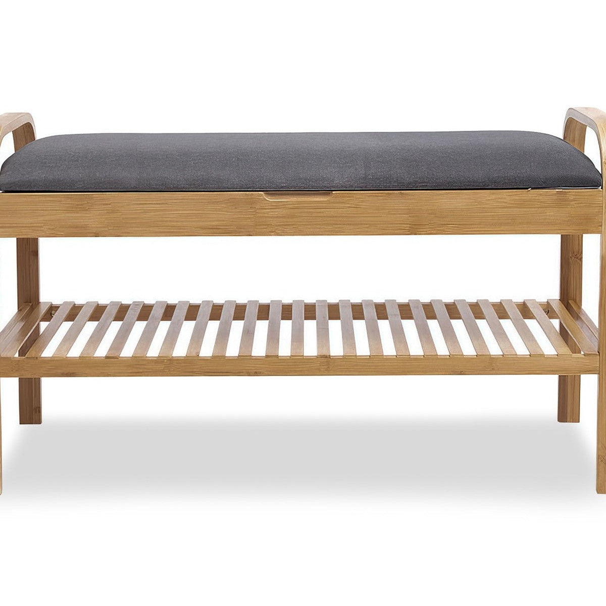 Furniture of America Skipper Natural/Gray Shoe Storage Bench | Ornate Home