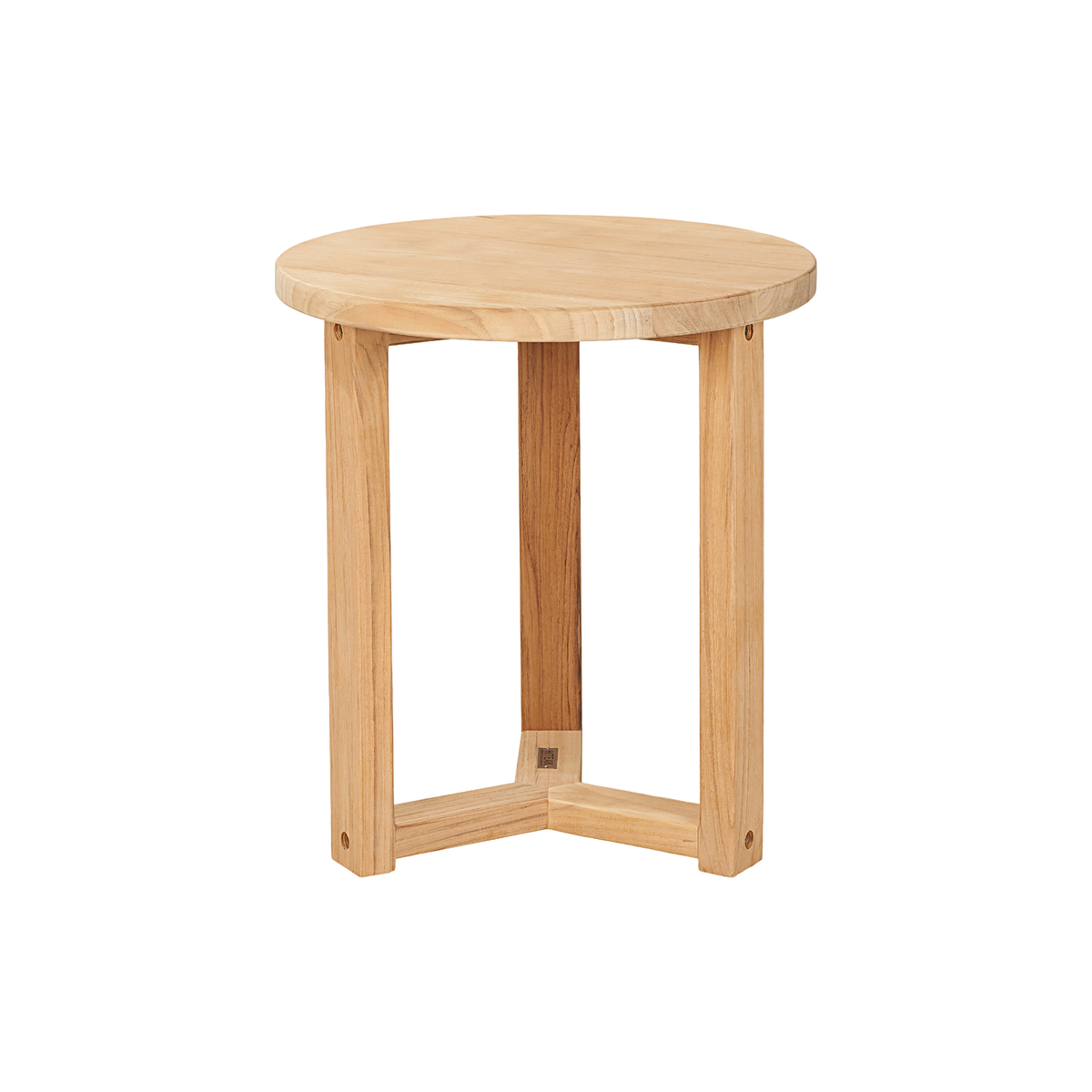 HiTeak Small Round Teak Outdoor Cross Legs Nesting Side Table | Ornate Home