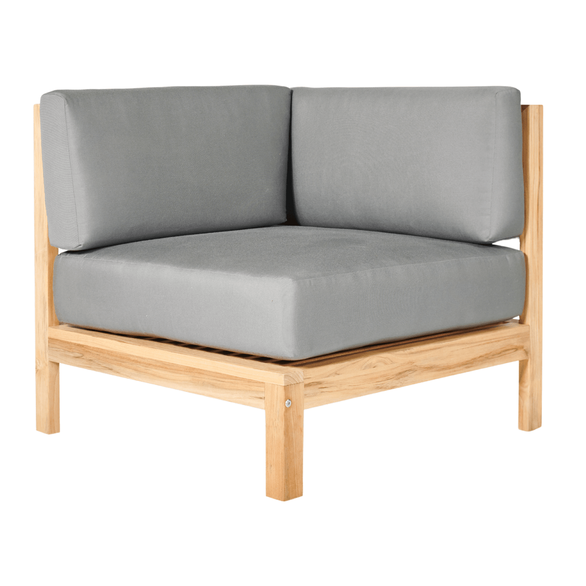 HiTeak SoHo Teak Charcoal Outdoor Sectional Corner with Sunbrella ...