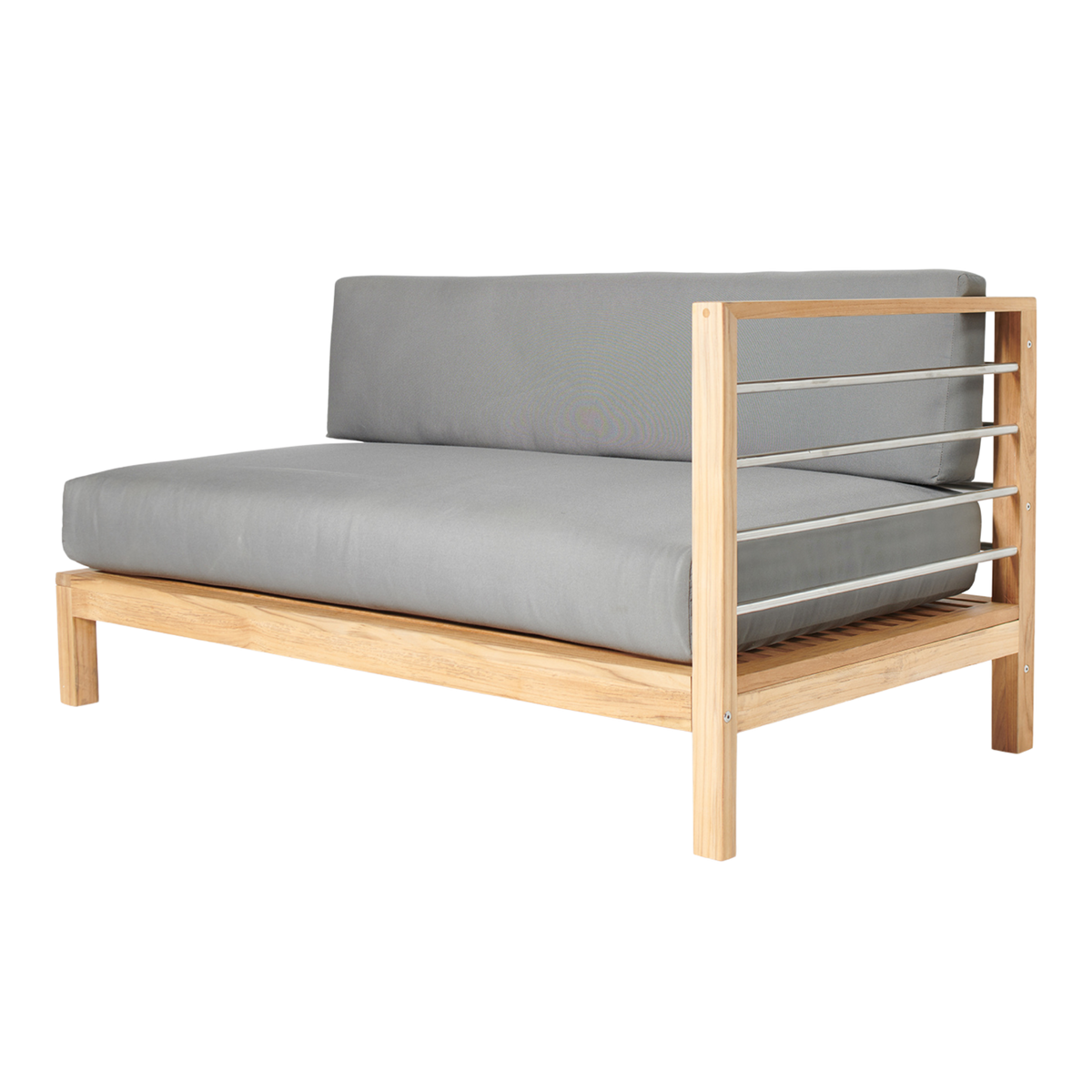 HiTeak SoHo Teak Charcoal Outdoor Sectional Right Sofa with Sunbrella ...