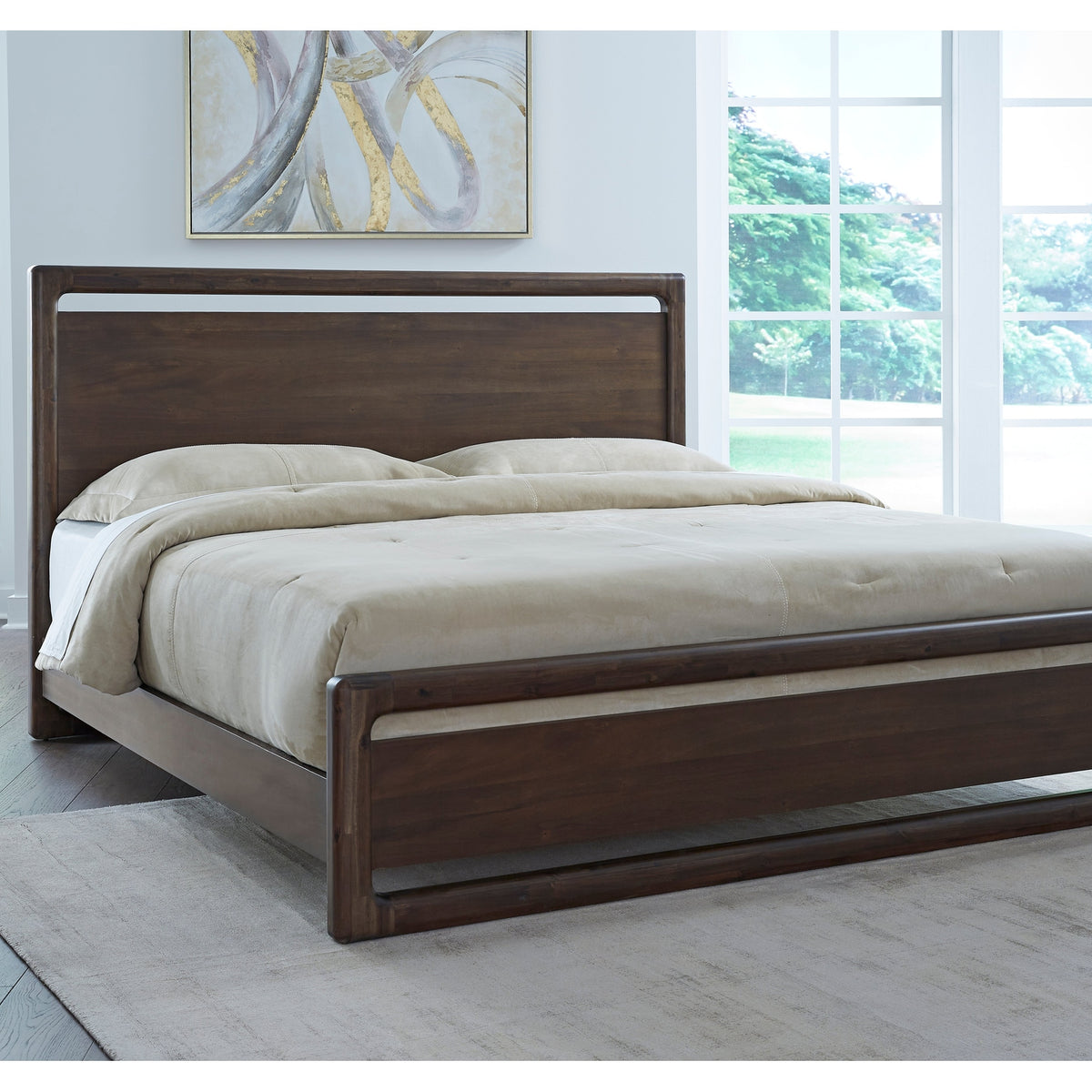 Modus Furniture Sol Acacia Wood Queen Platform Bed in Brown Spice ...
