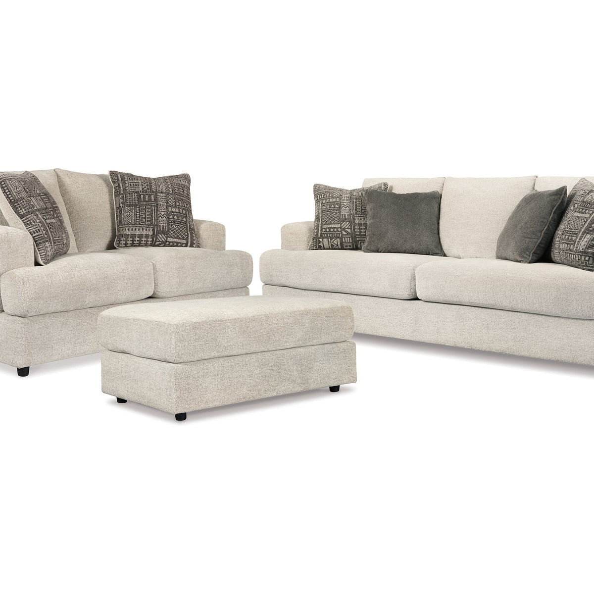 Ashley Furniture Soletren Stone Sofa, Loveseat, and Ottoman | Ornate Home