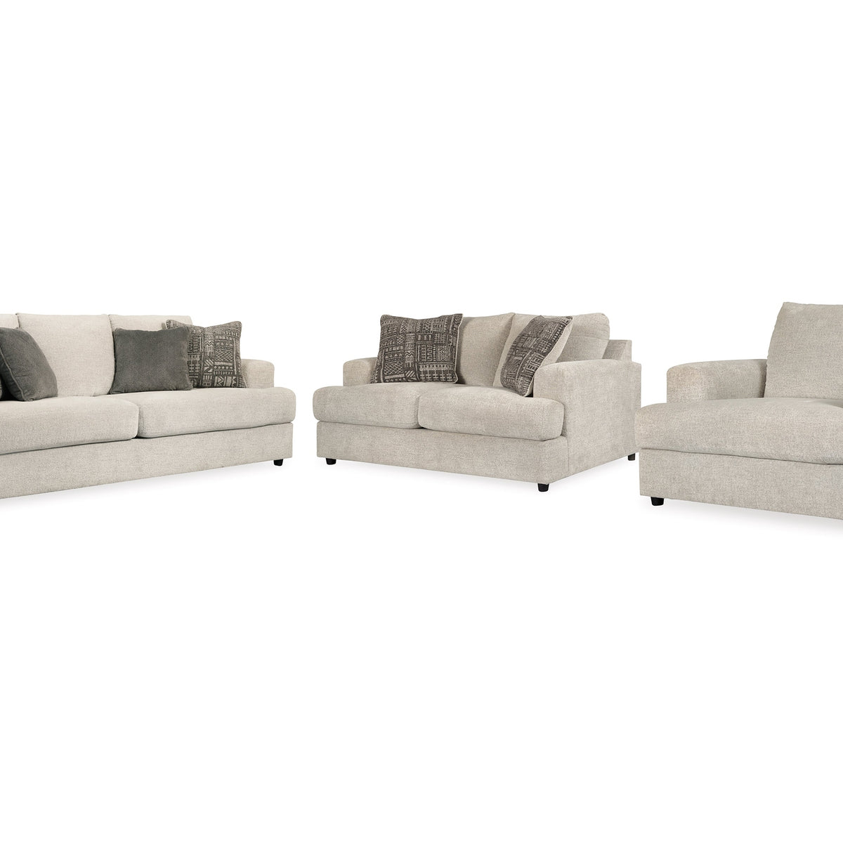 Ashley Furniture Soletren Stone Sofa, Loveseat and Oversized Chair ...