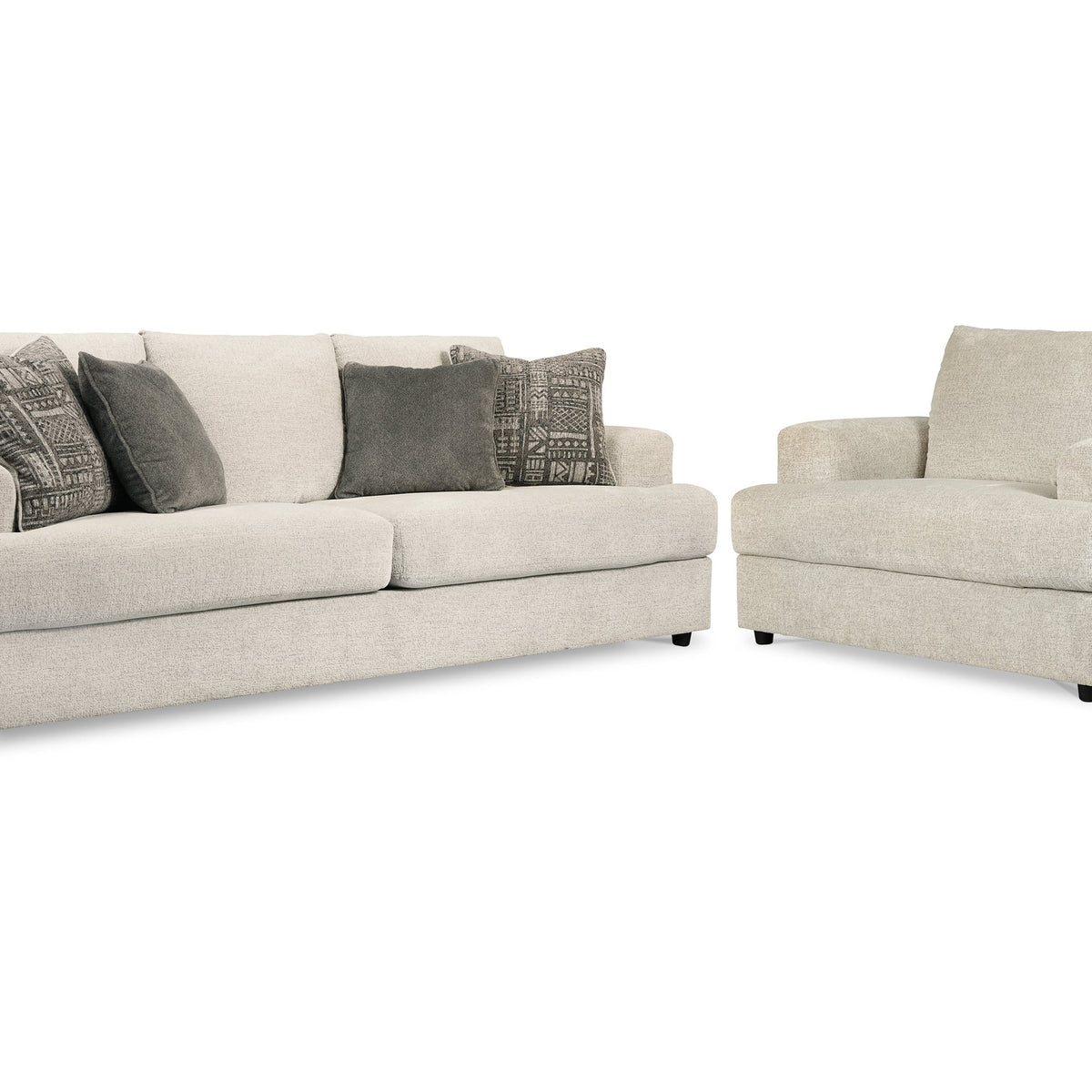 Ashley Furniture Soletren Stone Sofa Sleeper and Oversized Chair ...