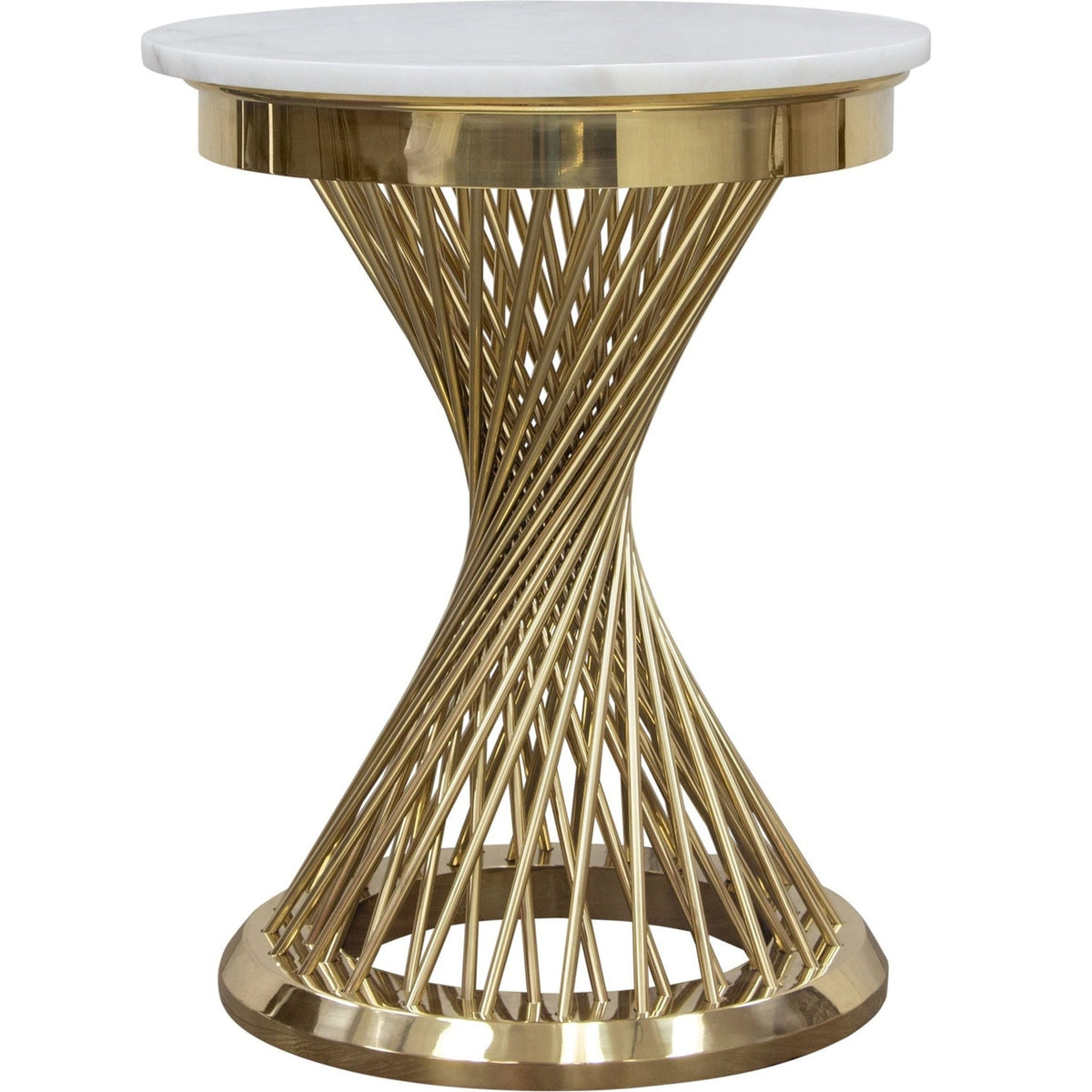 Diamond Sofa Solstice Marble Round End Table | Ornate Home