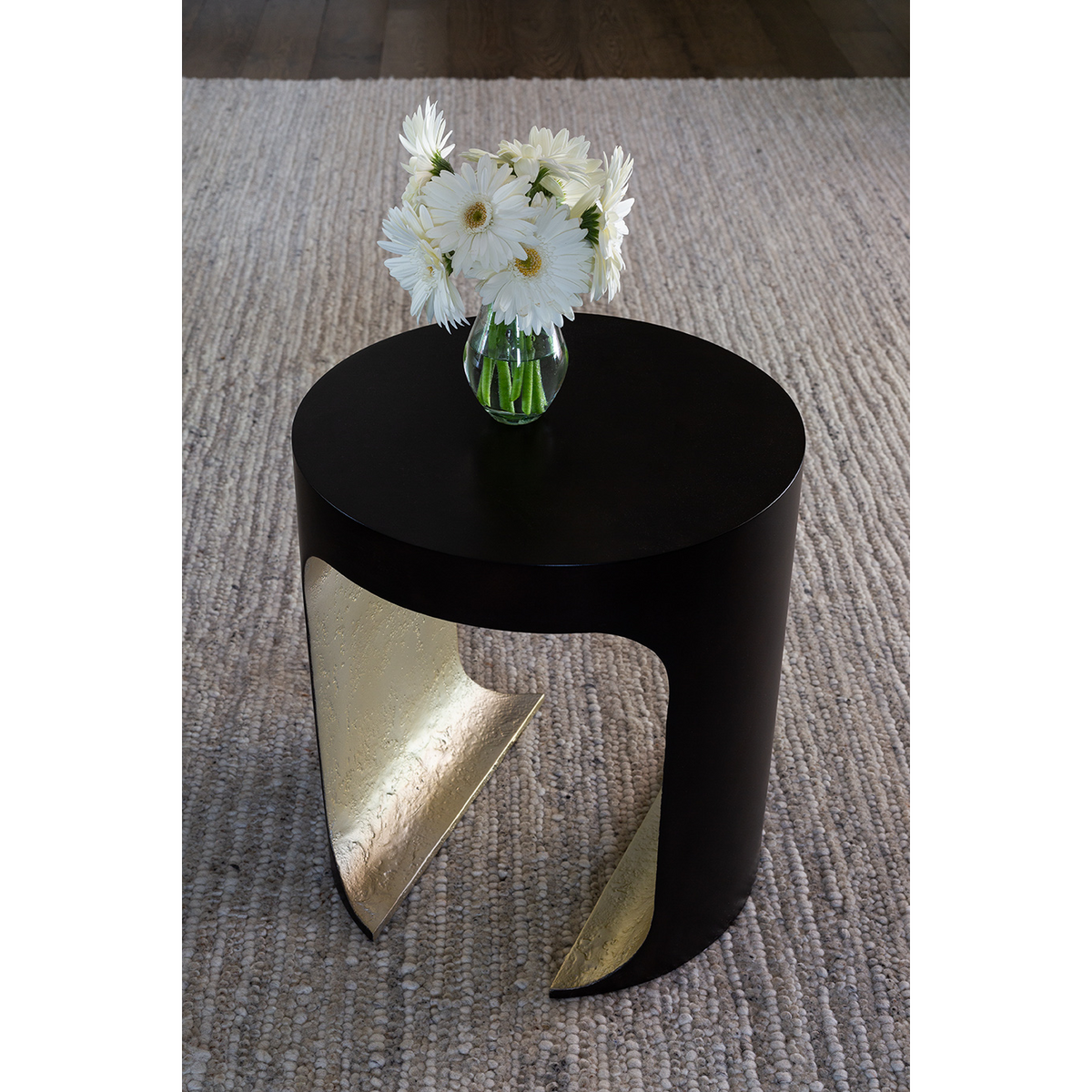 Universal Furniture Sonora Blakened Bronze/Silver Leaf Side Table