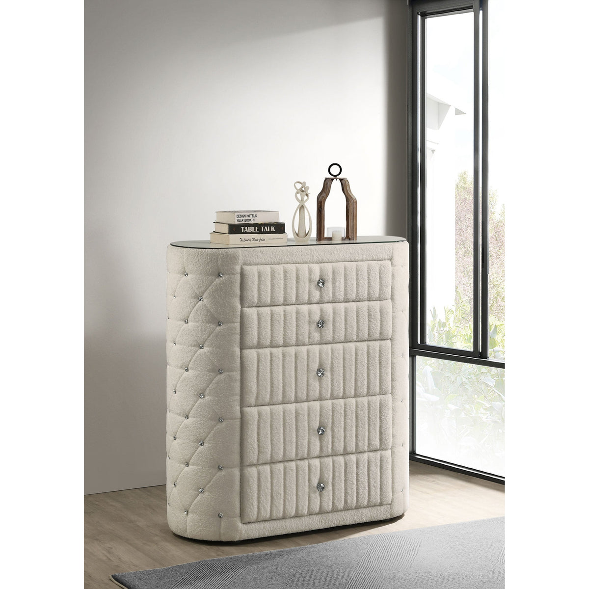 Coaster Sonya Ivory 5-drawer Upholstered Bedroom Chest of Drawers ...