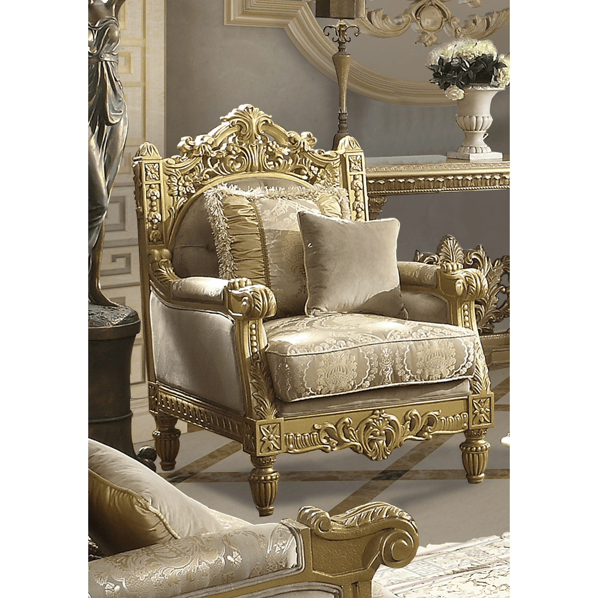 Homey Design Stellar Metallic Gold Chair / HD-2659 | Ornate Home