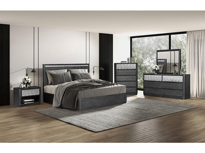 Furniture of America Sterling West Ash Gray Queen 5 Piece Bedroom Set w ...