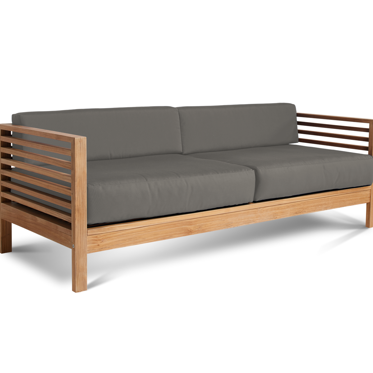 HiTeak Summer Teak Charcoal Outdoor Sofa with Sunbrella® Cushion ...