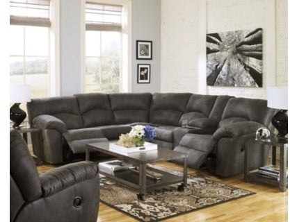 Ashley Furniture Tambo Pewter 2-Piece Sectional with Recliner | Ornate Home