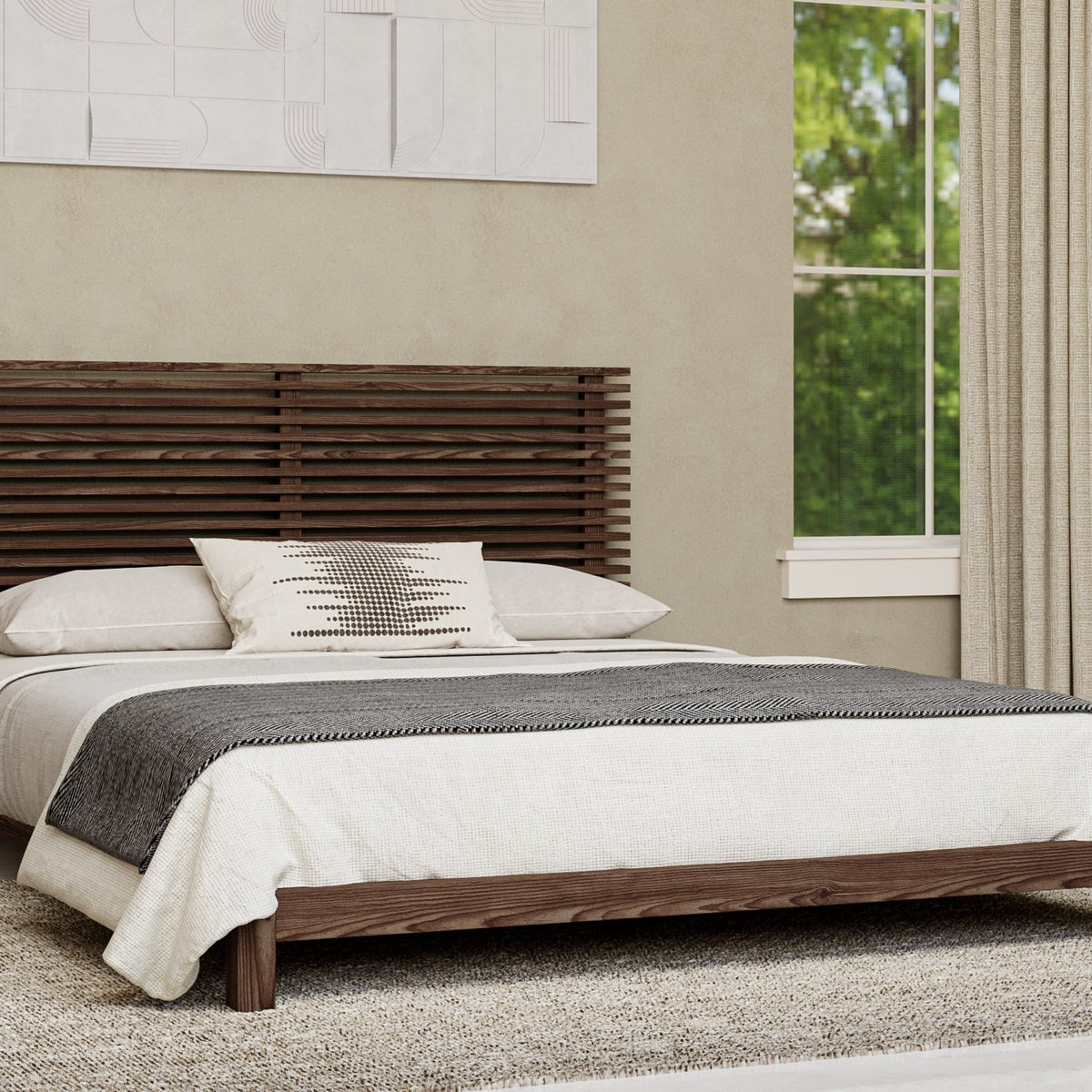 Modus Furniture Tanner Queen Solid Ash California King Platform Bed in ...