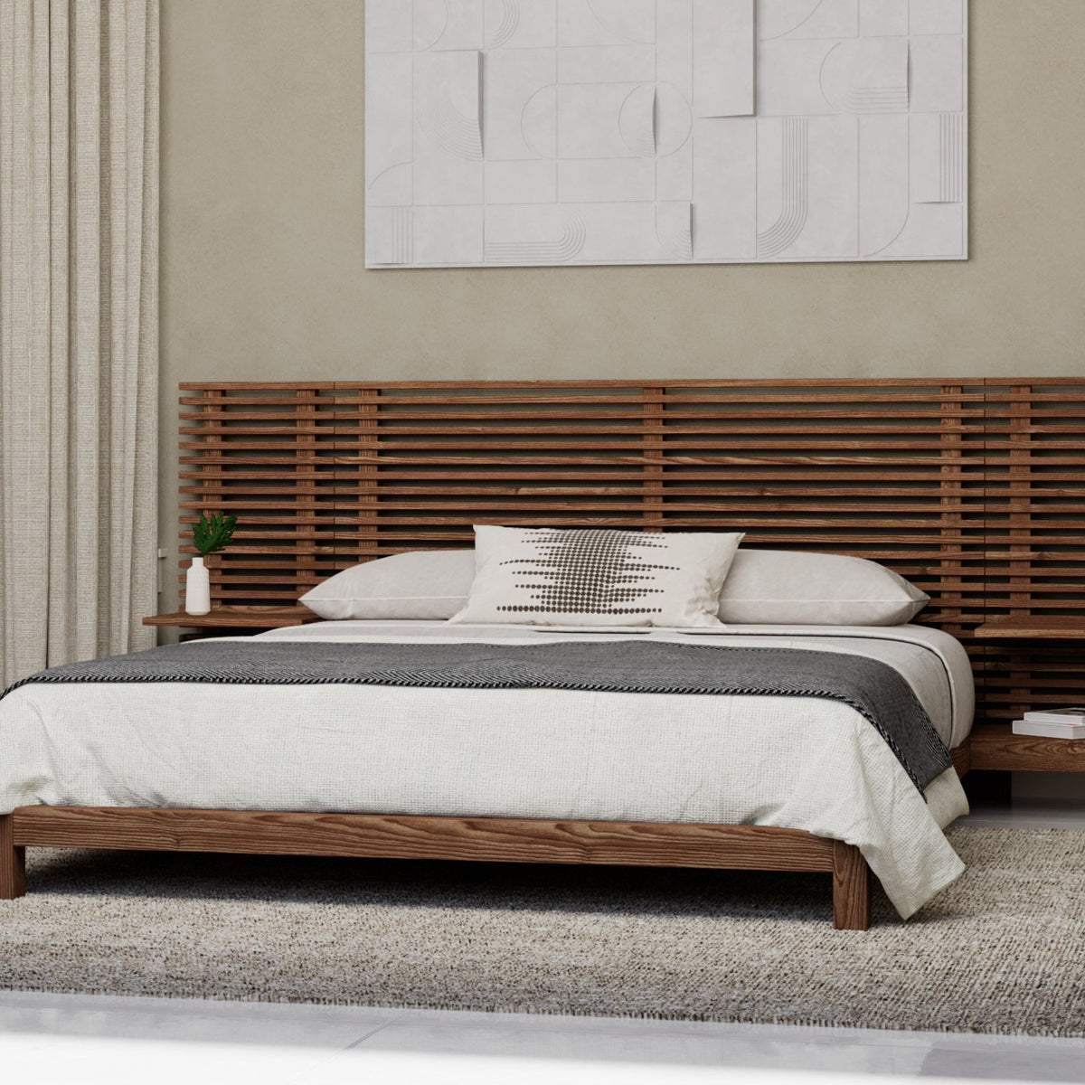 Modus Furniture Tanner Solid Ash Full Wall Bed with Integrated ...