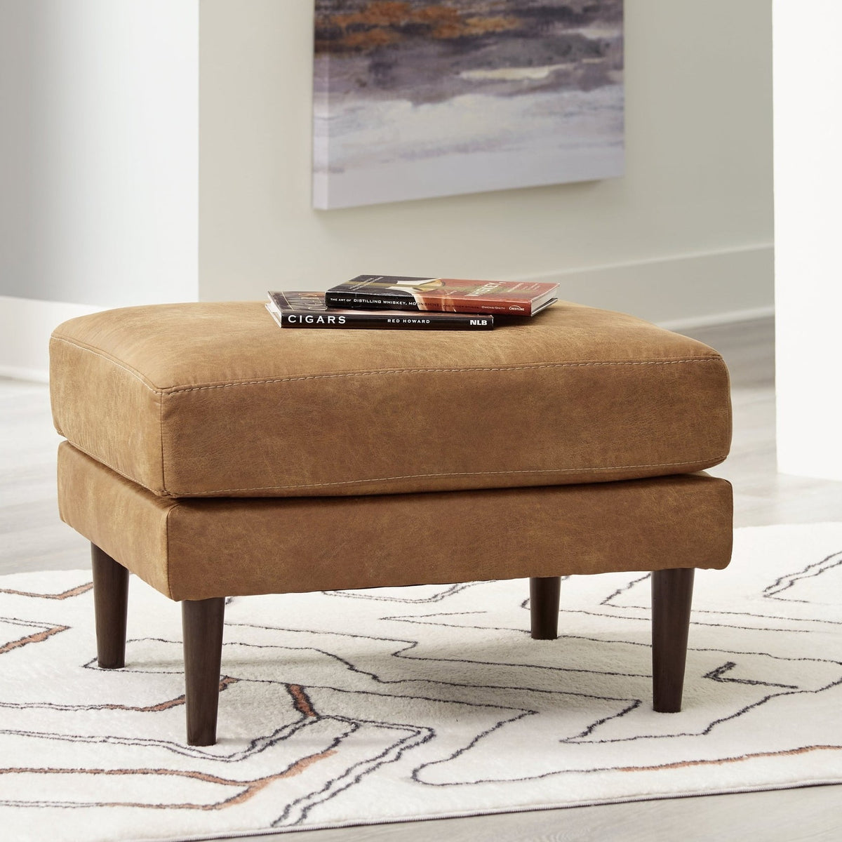 Ashley Furniture Telora Caramel Ottoman | Ornate Home