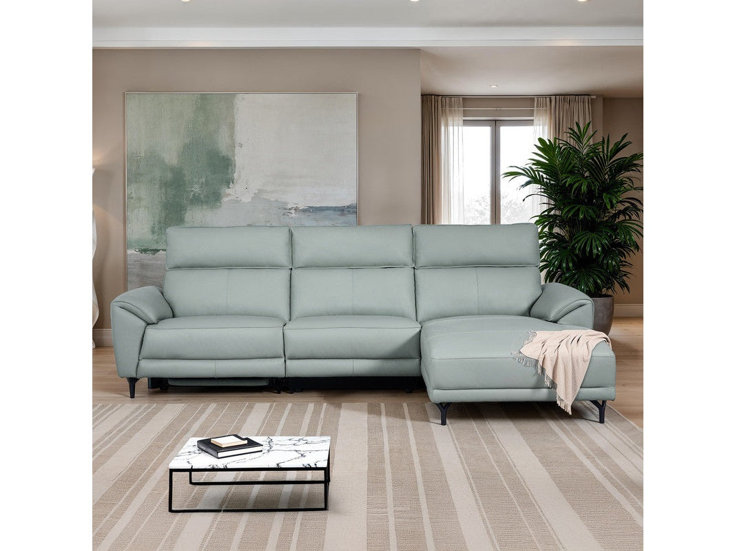 Furniture of America Themis Pale Blue Power Sectional | Ornate Home