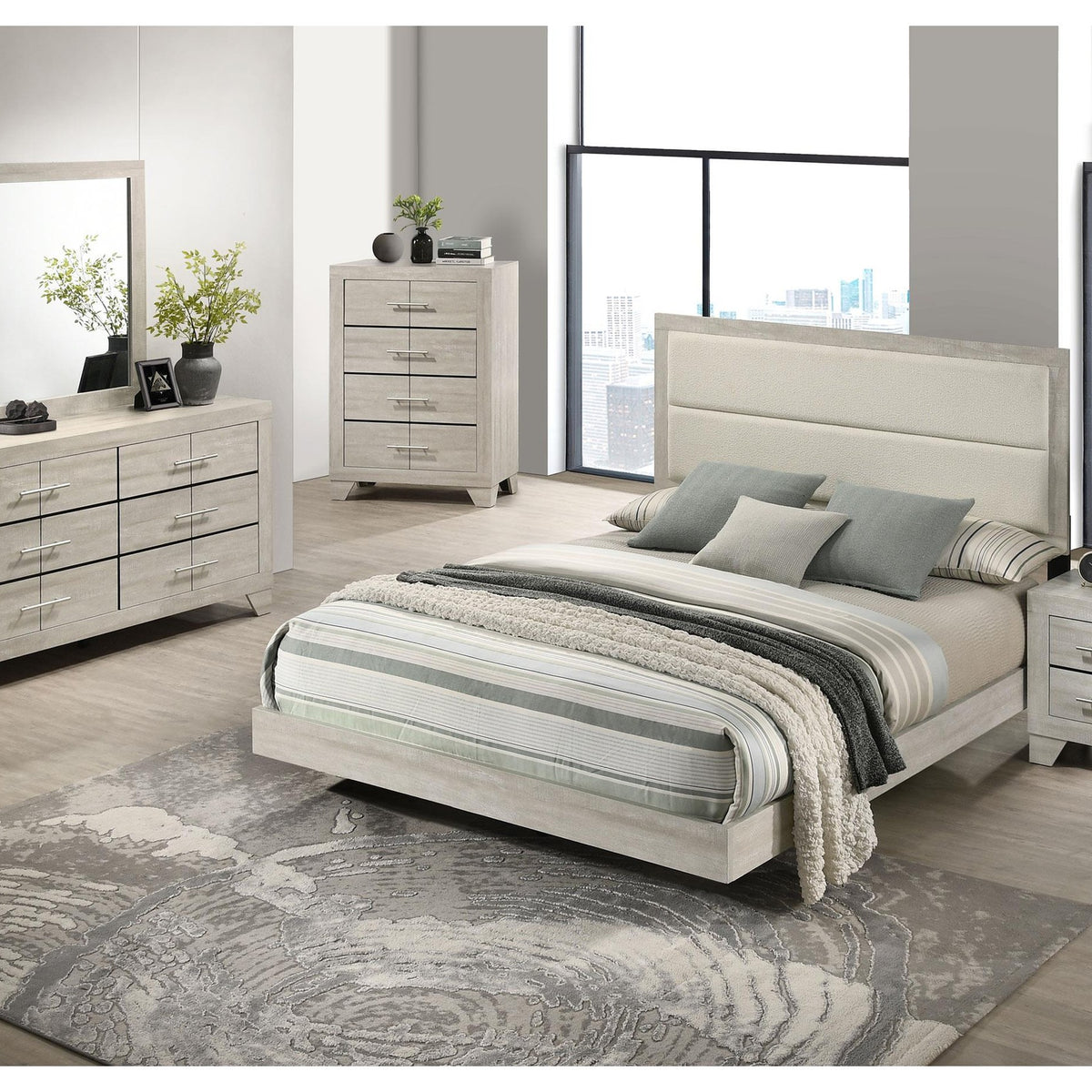 Coaster Trenton Rustic Cream 5-piece Full Bedroom Set | Ornate Home
