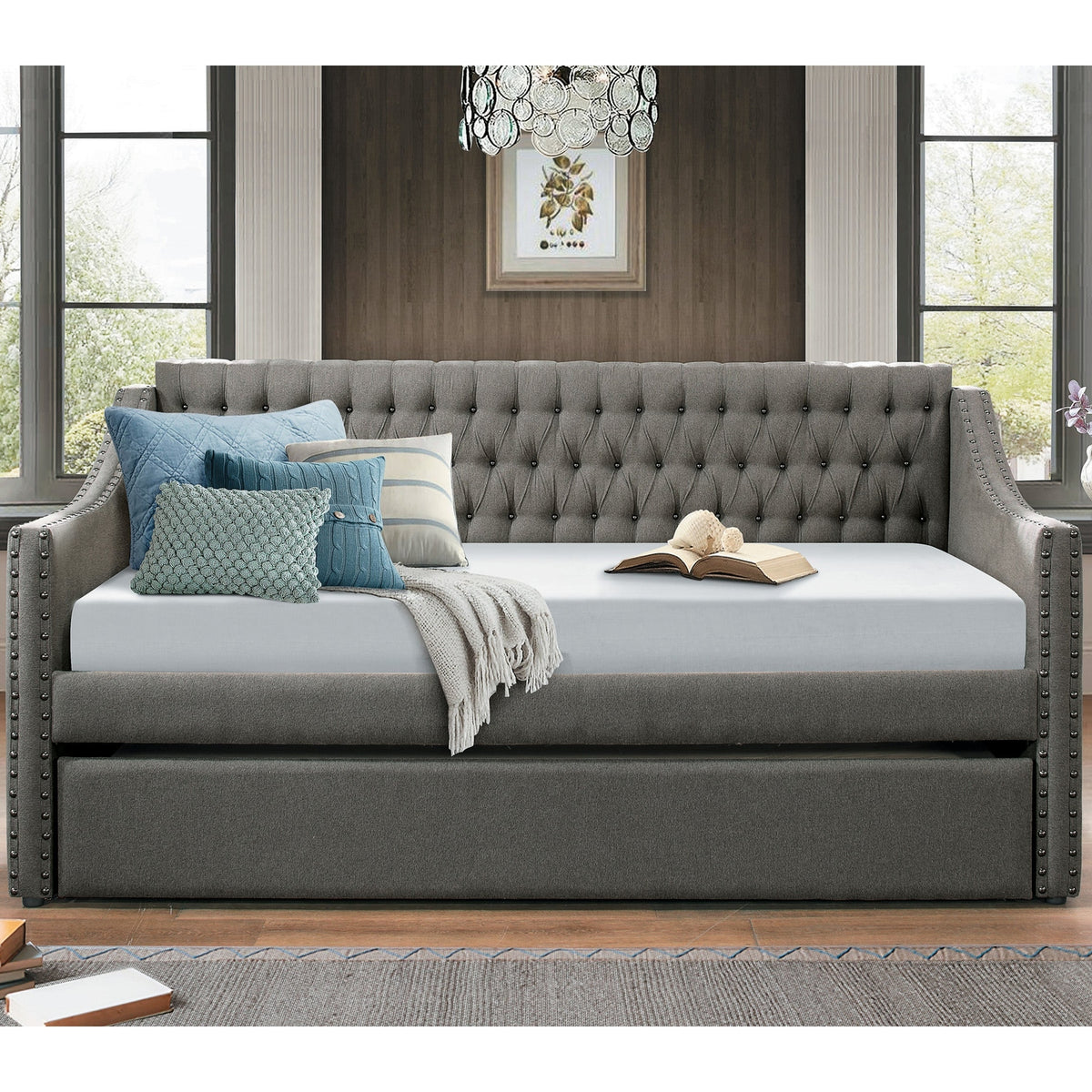 Tulney Dark Gray Daybed with Trundle | Ornate Home