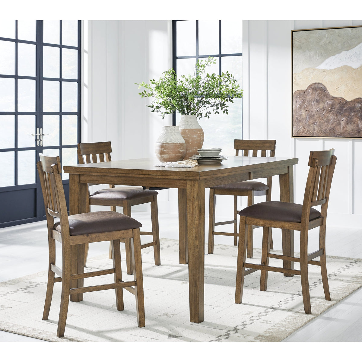 Ashley Furniture Urbinforte Light Brown Counter Height Extension Dining ...