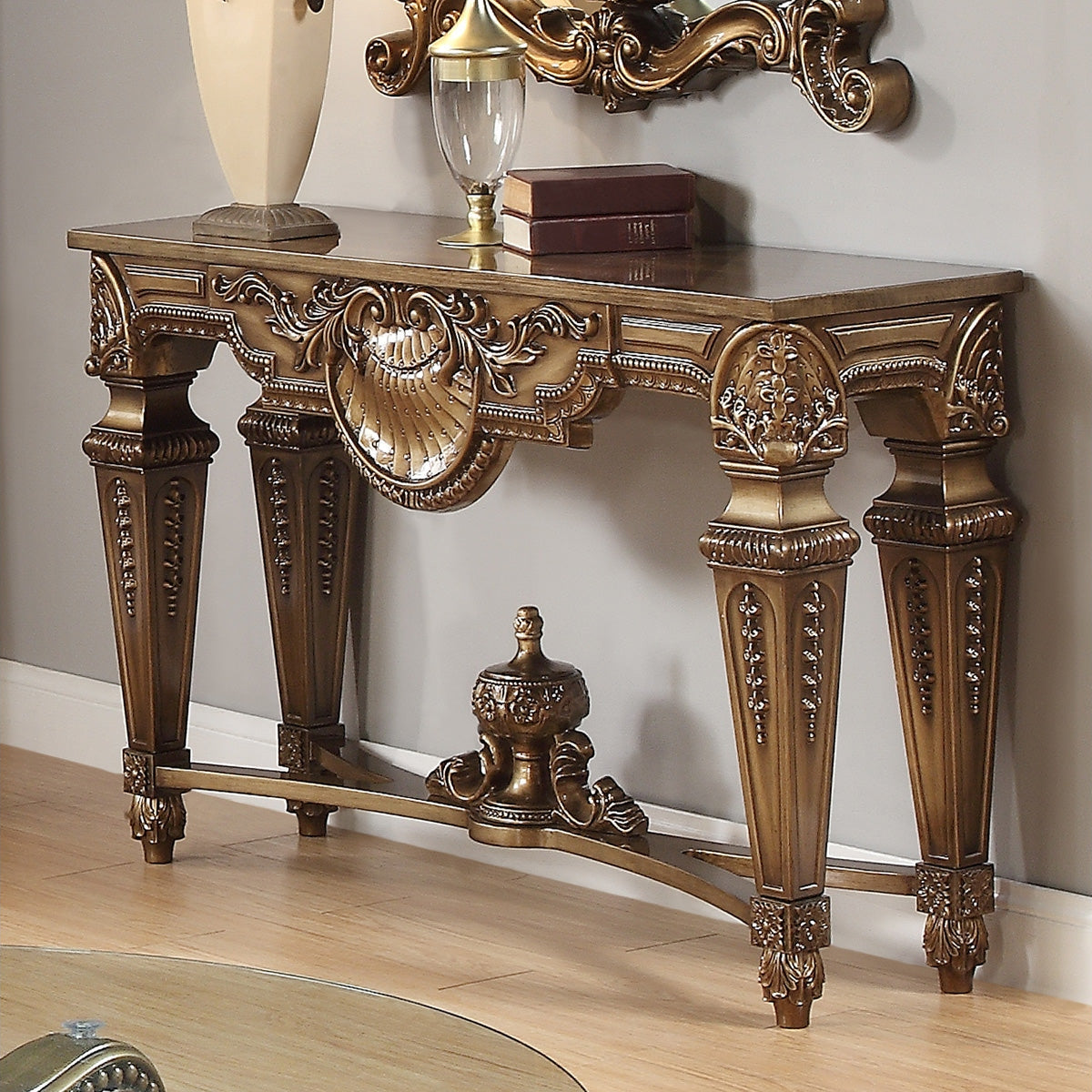 Homey Design Verena Bronze Console Table / HD-8908B | Ornate Home