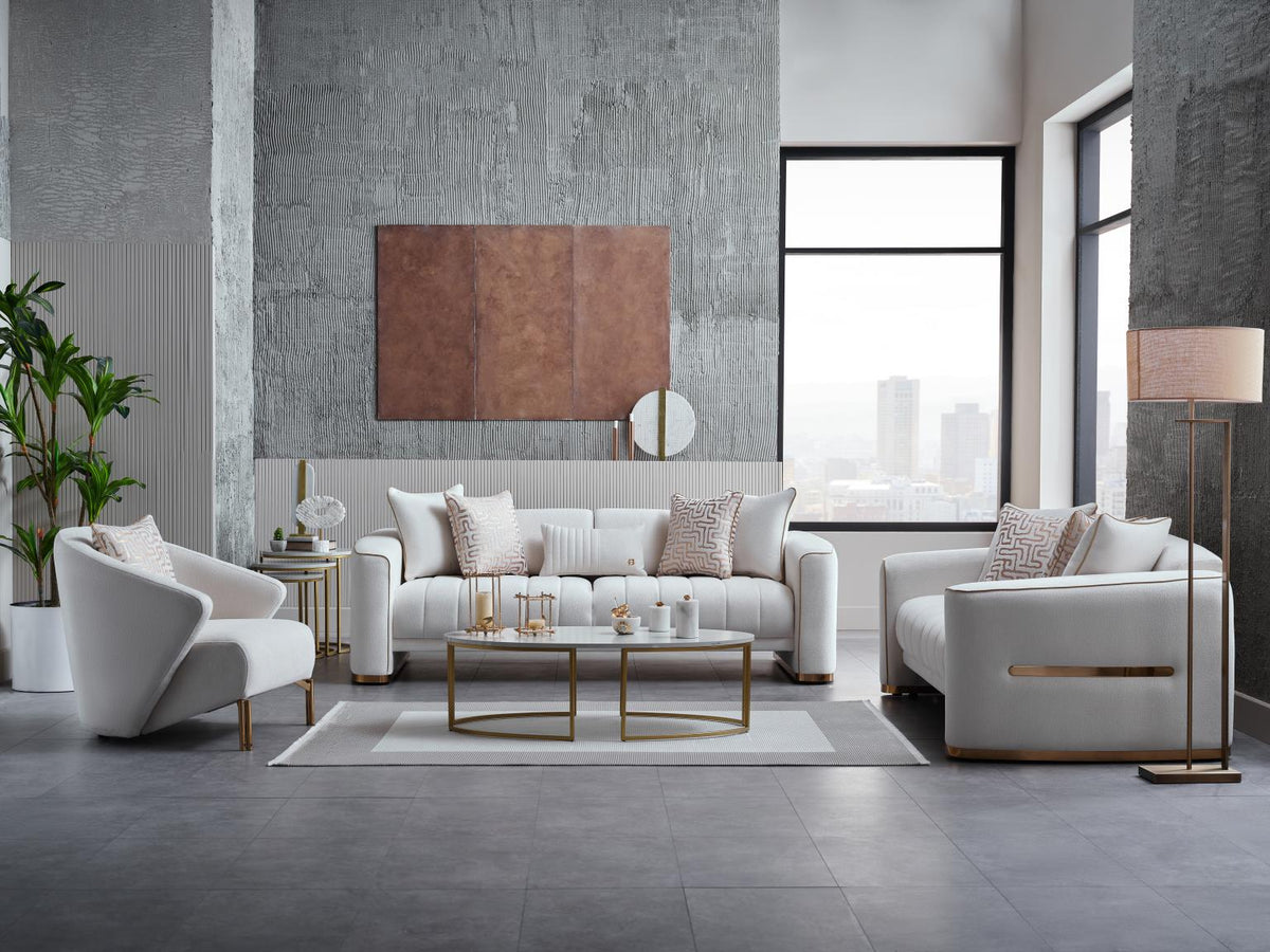 Bellona Veronica Cream Living Room Set | | Ornate Home