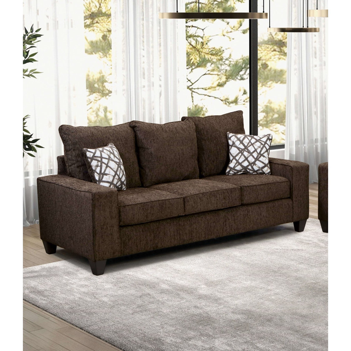 Furniture of America West action Chocolate Sofa | Ornate Home
