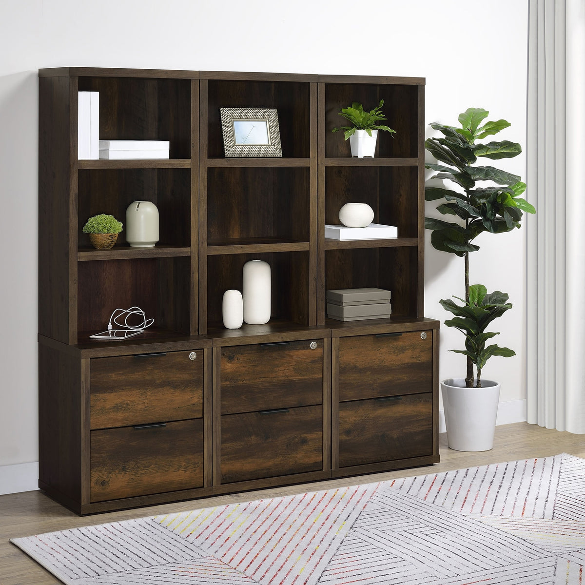 Coaster Westpark Dark Pine 3-piece Wall Unit Bookcase Set with USB ...