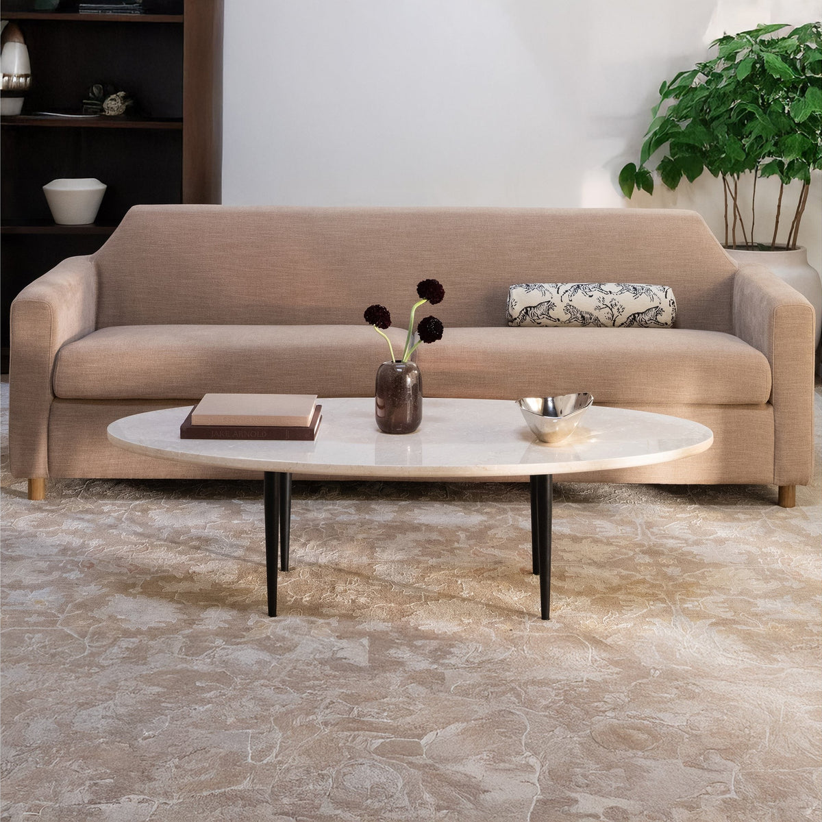 Moe's Home Winona Beige Marble Botticino Coffee Table | Ornate Home