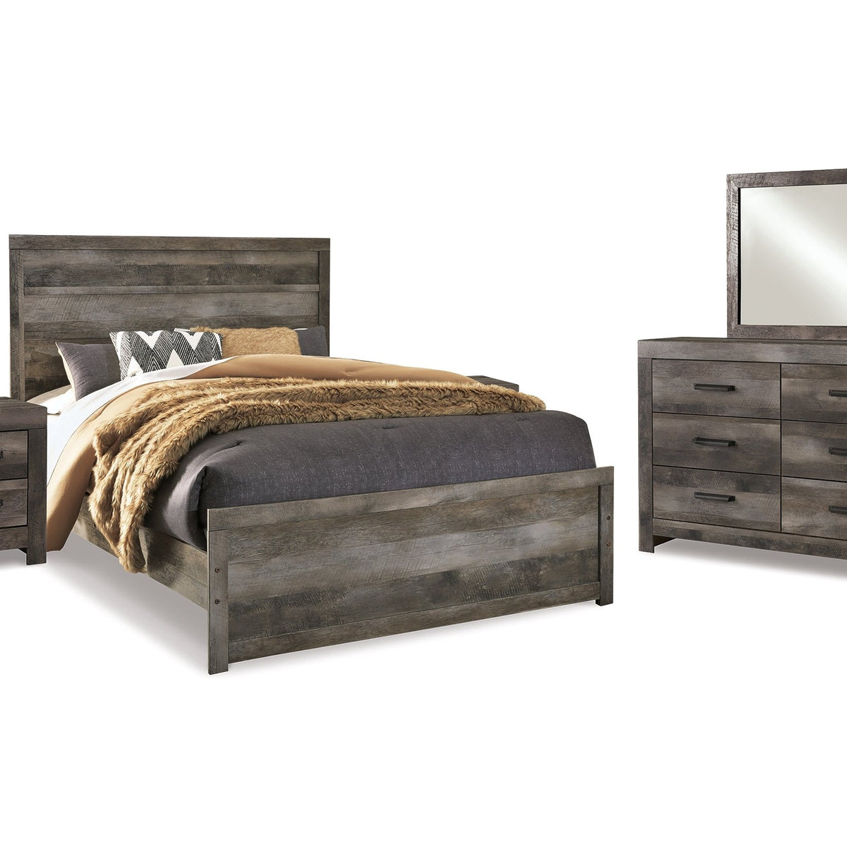 Ashley Furniture Wynnlow Gray Queen Panel Bedroom Set with Dresser ...