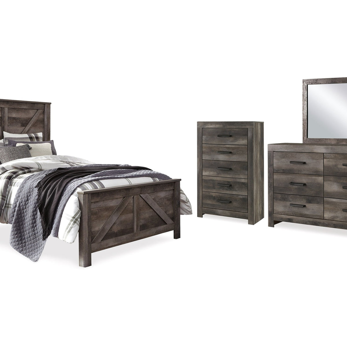 Ashley Furniture Wynnlow Queen Crossbuck Panel Bedroom Set with Dresser ...