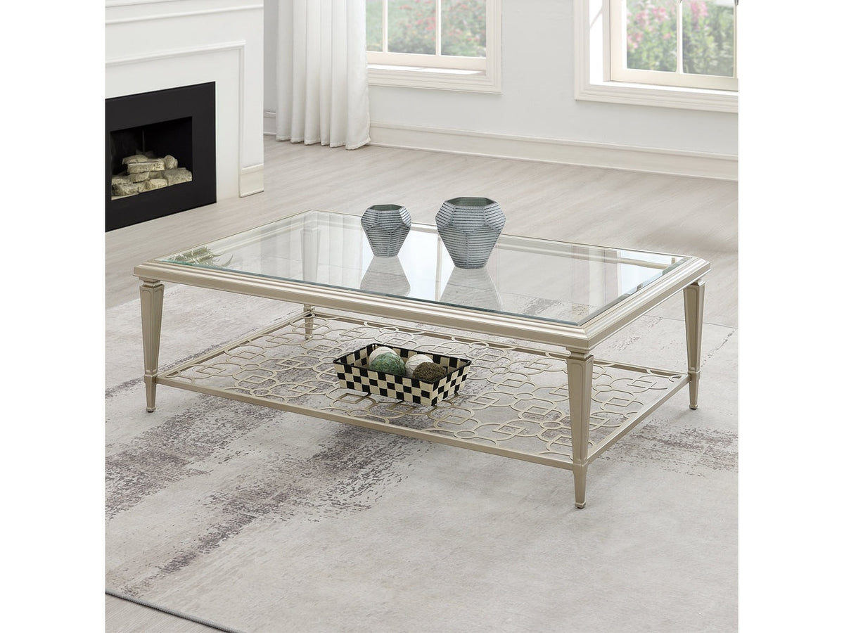 ACME Zaba Silver Coffee Table | Ornate Home