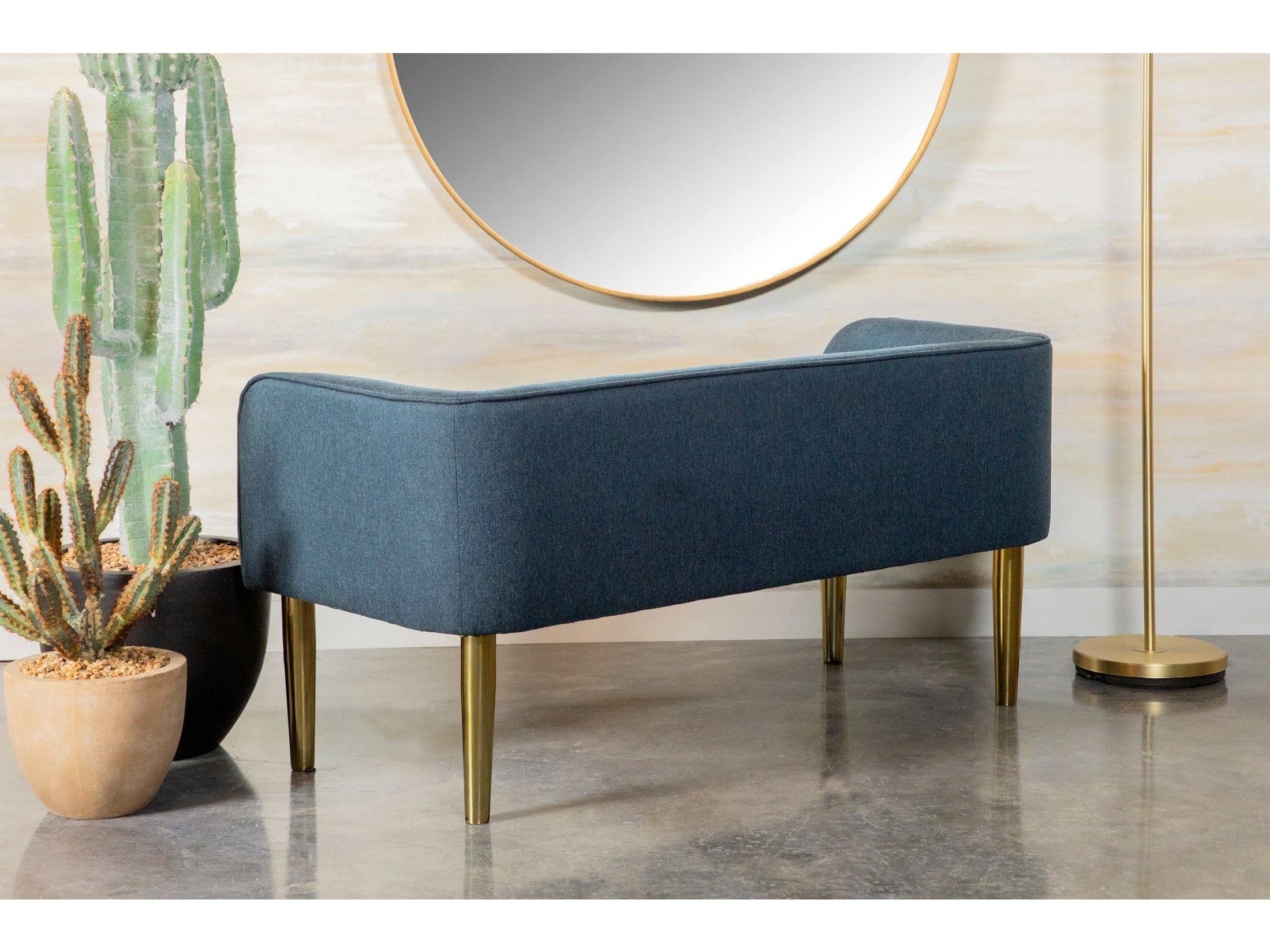 Marwah Blue & Gold Low Back Bench