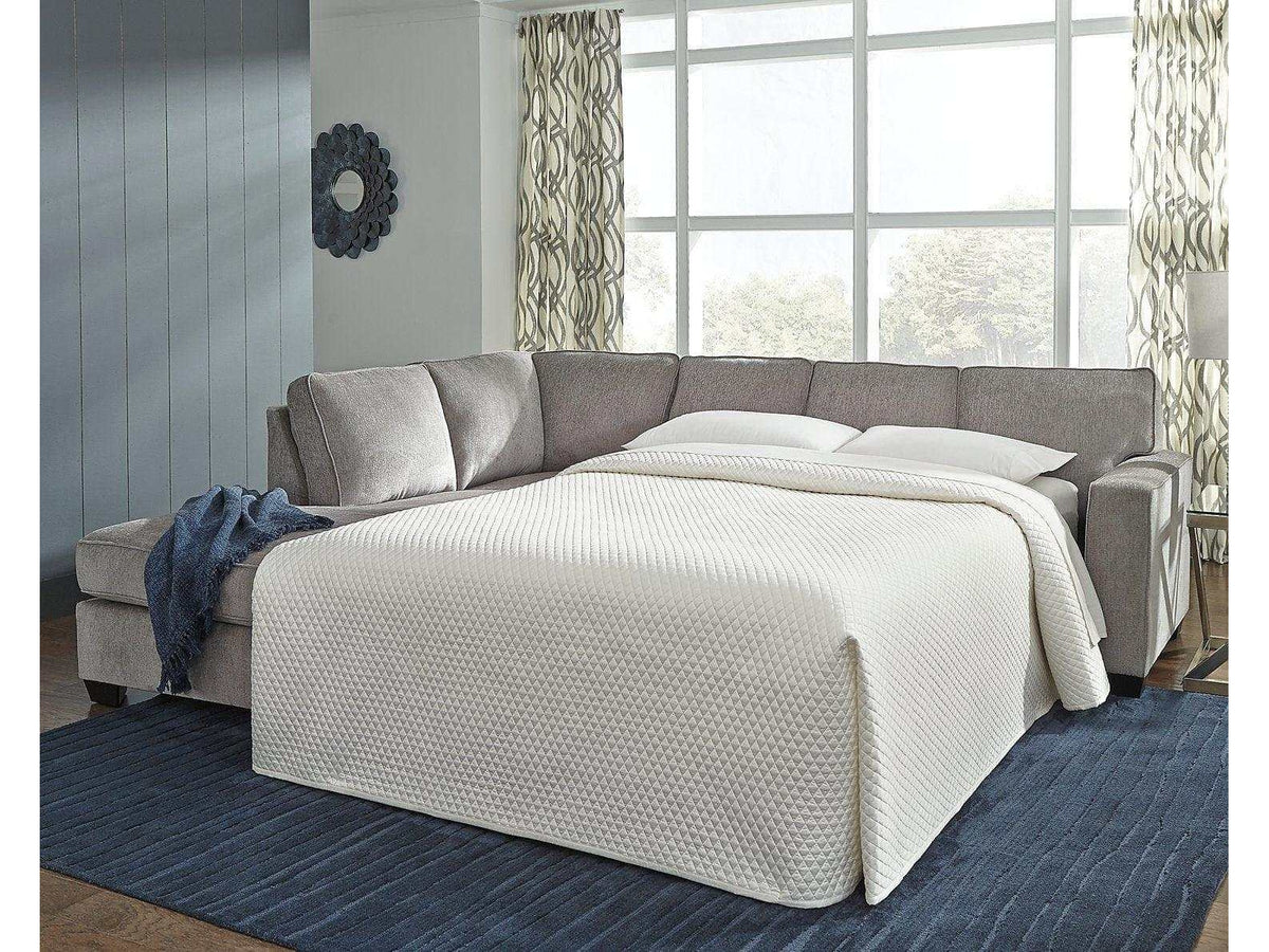 Ashley Furniture Altari Alloy Full Sleeper Sectional Sofa w/ LAF Chaise ...