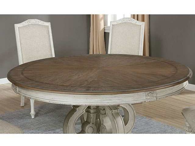 Furniture of America Arcadia Antique White/Ivory Round Table | Ornate Home