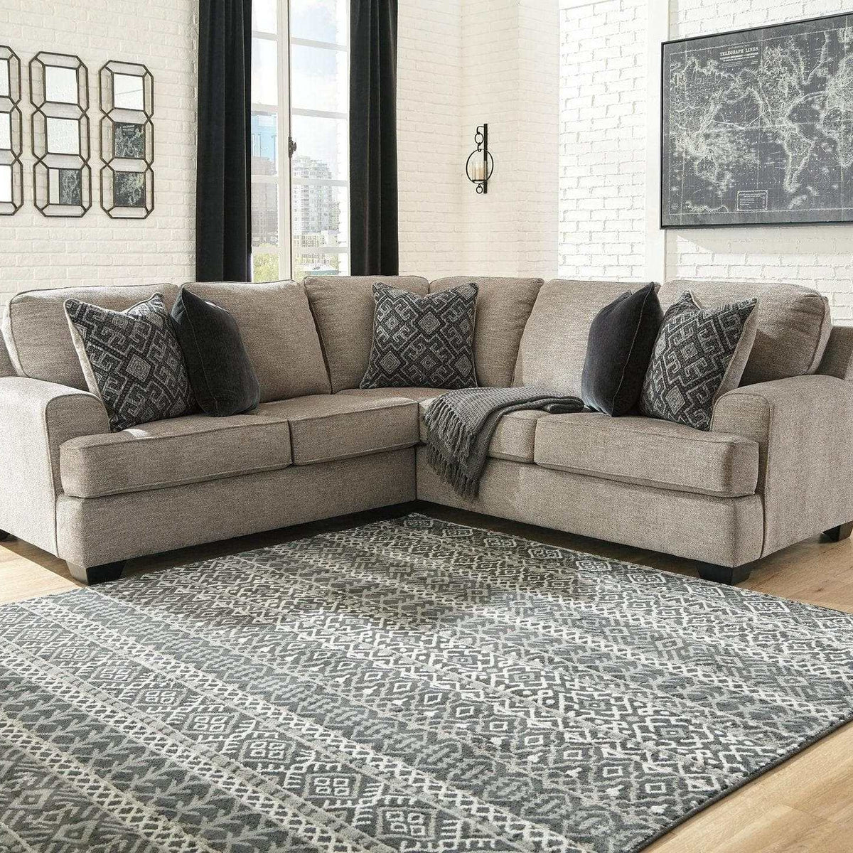 Ashley Furniture Bovarian Stone 2pc Sectional L Shape Sofa | Ornate Home