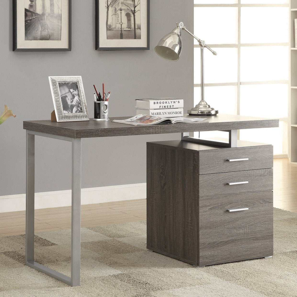 Brennan Weathered Grey Writing Desk | Ornate Home