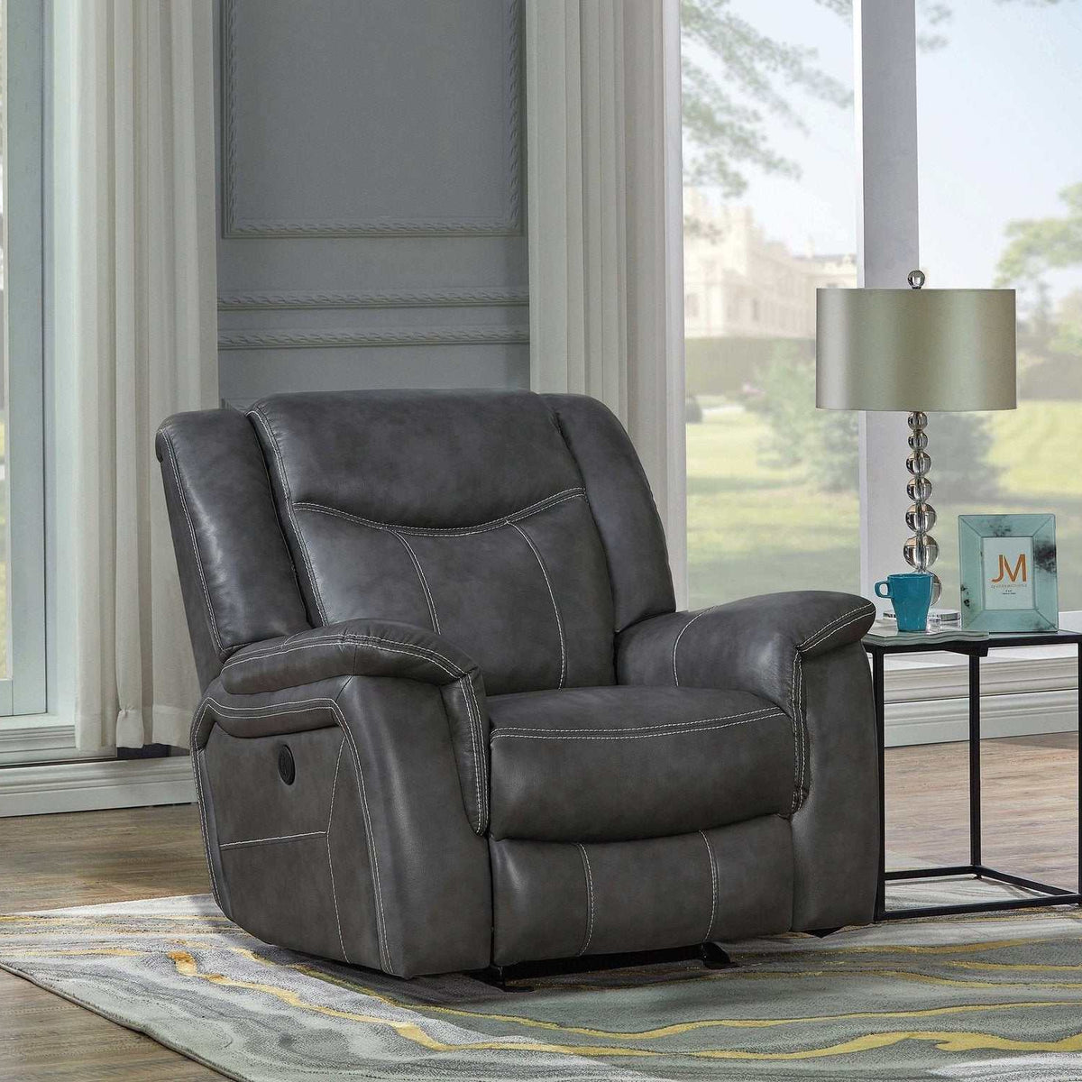 Coaster Conrad Grey Motion Glider Recliner | Ornate Home
