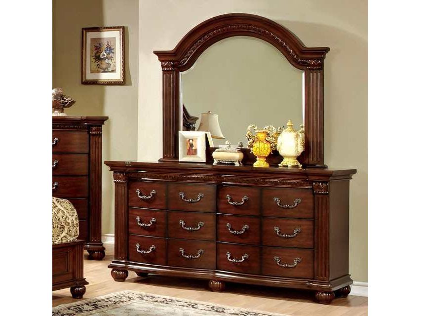 Furniture of America Grandom Cherry Dresser | Ornate Home