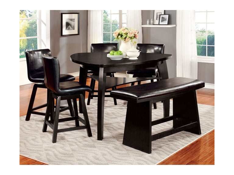 Furniture of America Hurley Black Counter Height Table | Ornate Home