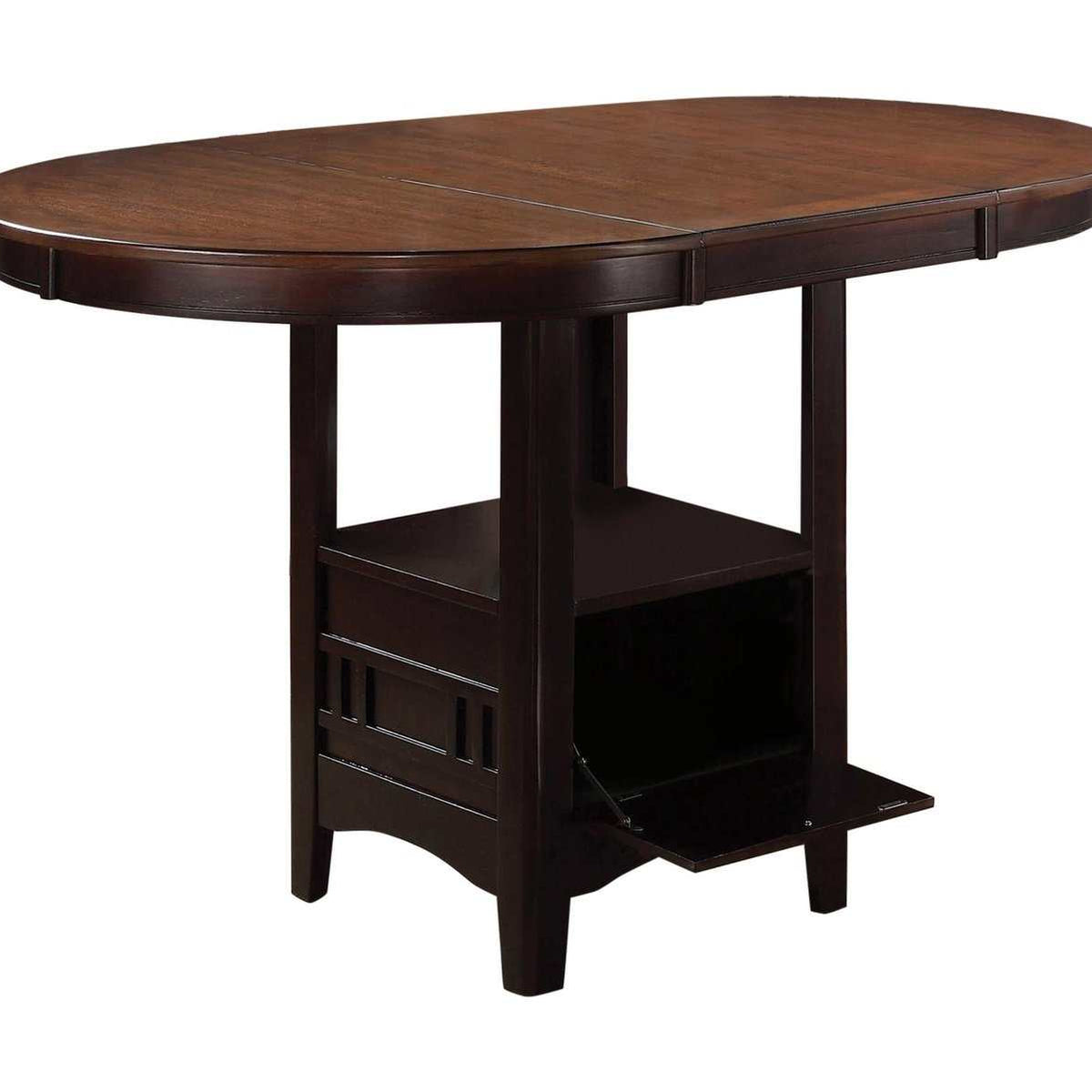 Coaster Lavon Light Chestnut & Espresso Oval Counter Height Table ...