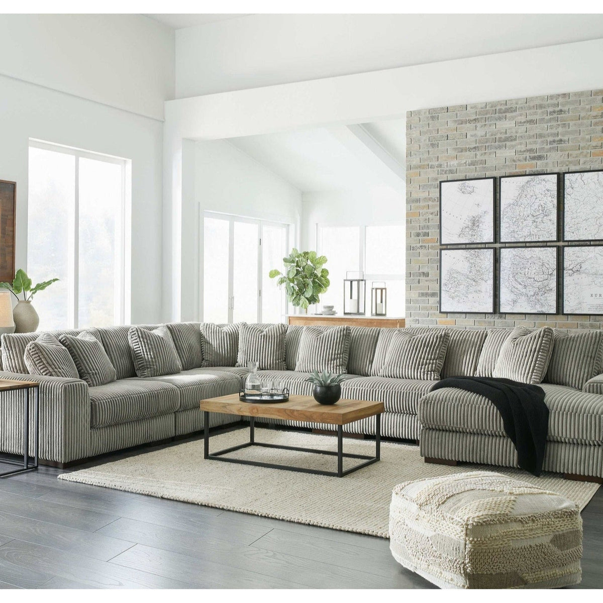 Ashley Furniture Lindyn Fog Modular Sectional Units | Ornate Home