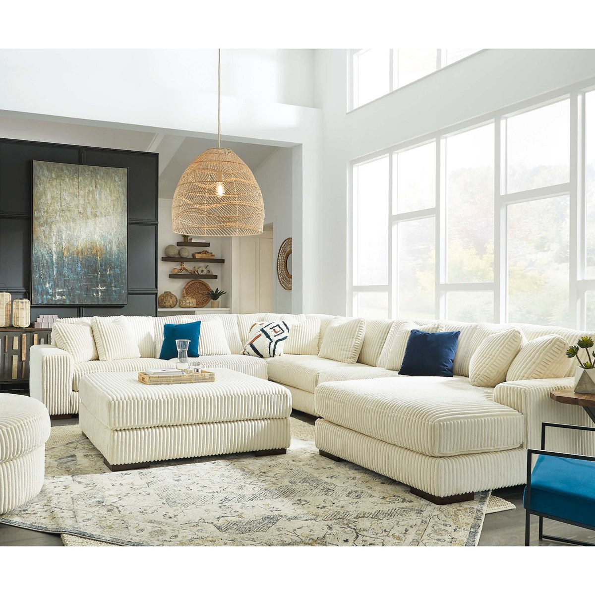 Ashley Furniture Lindyn Ivory Modular Sectional Units | Ornate Home