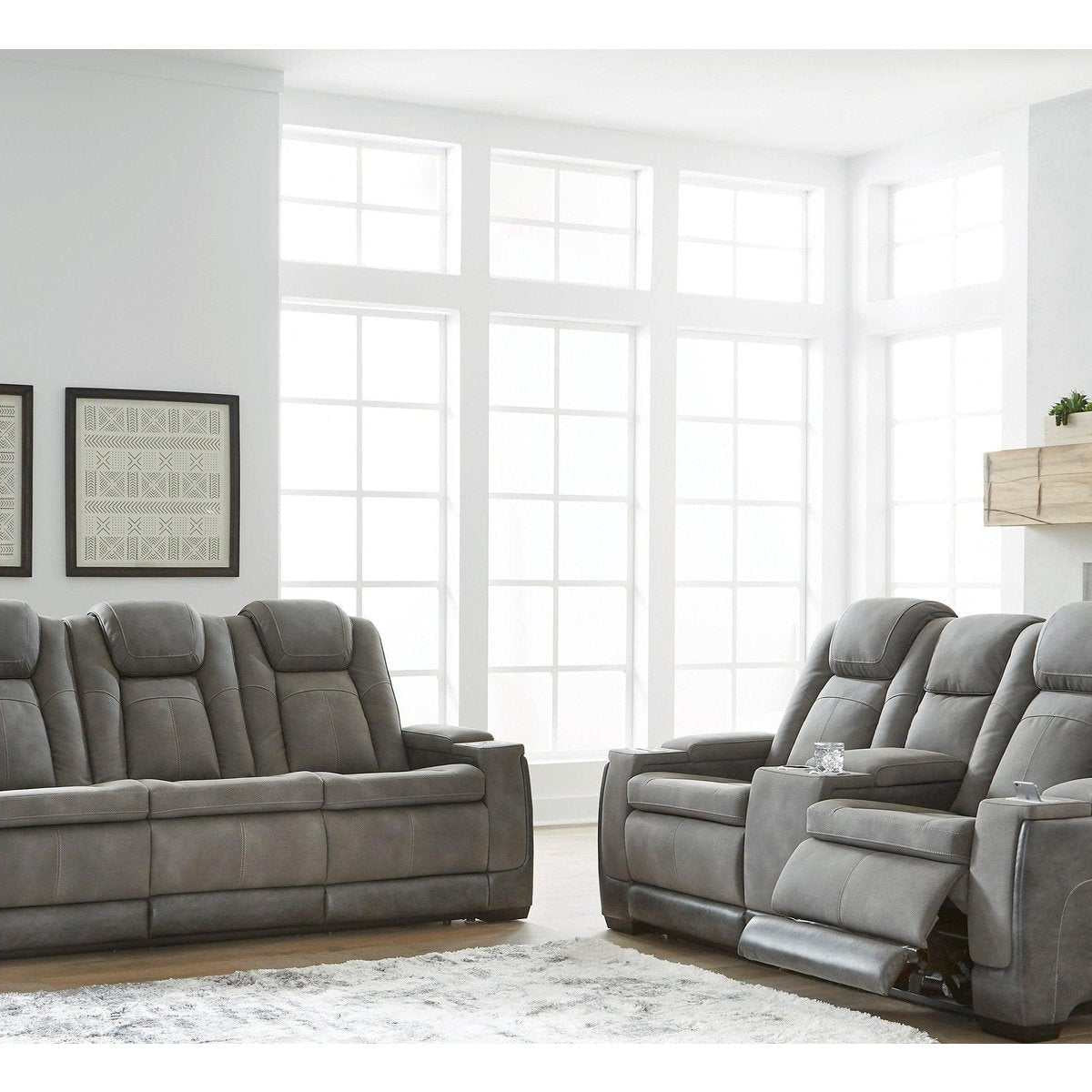 Ashley Furniture NextGen DuraPella Dual Tone Slate Power Reclining Sofa ...