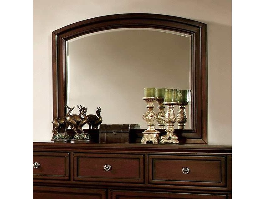 Furniture of America Northville Dark Cherry Mirror | Ornate Home