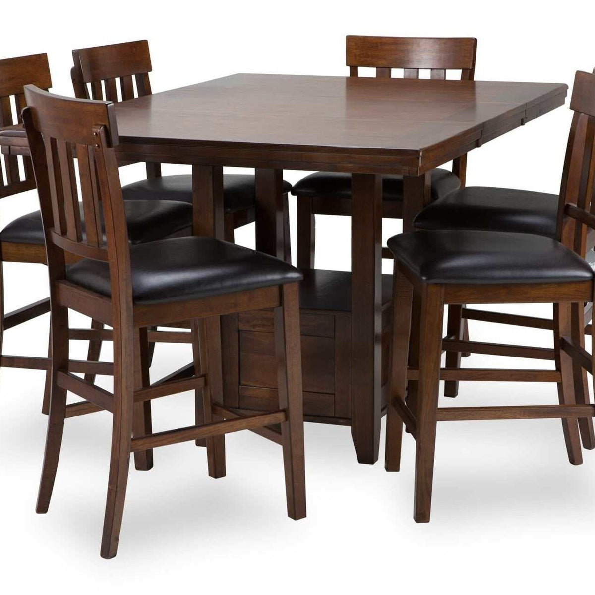 Ralene Medium Brown Counter Height Dining Room Set / 7pc