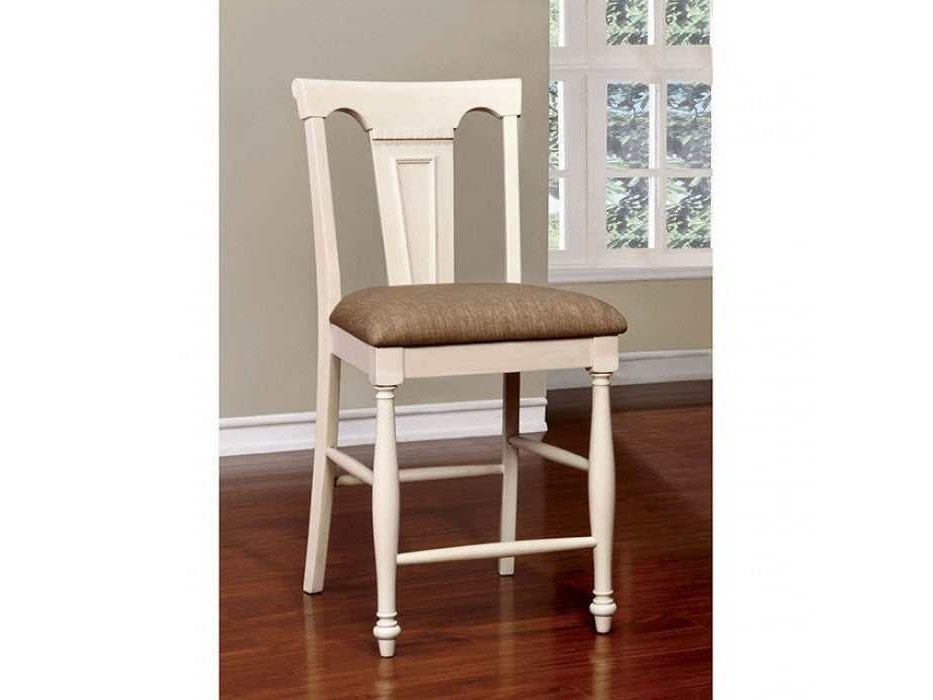 Furniture of America Sabrina OffWhite/Tan Counter Height Chair (Set of ...