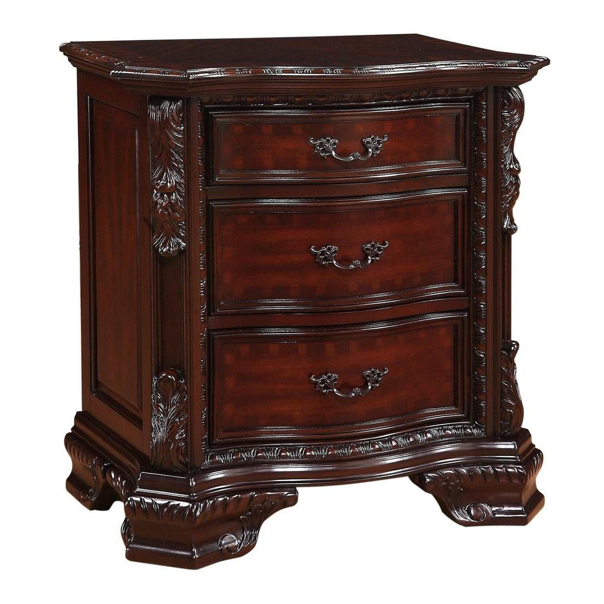 Crown Mark Sheffield Dark Cherry Nightstand | Ornate Home