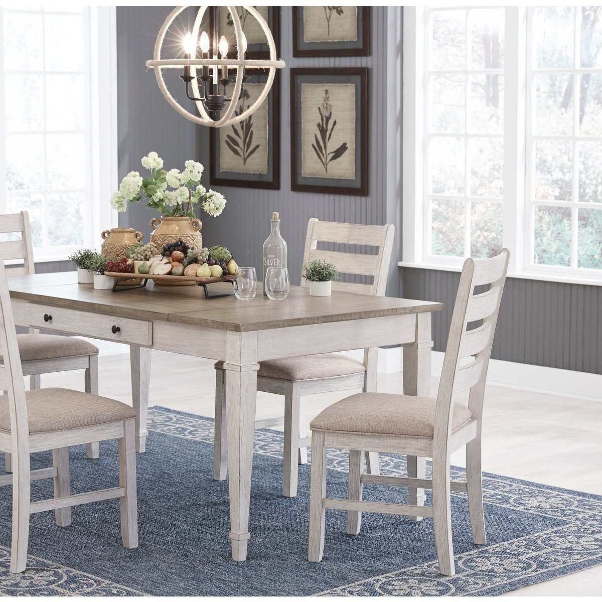 Ashley Furniture Skempton White/Light Brown Dining Room Set / 5pc ...